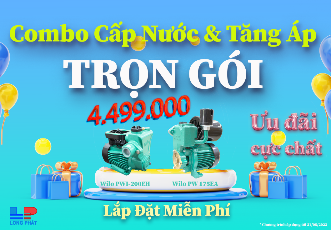 Khuyến Mãi Siêu Hot - Combo Máy Bơm Nước Gia Đình Wilo Giá Cực Sốc
